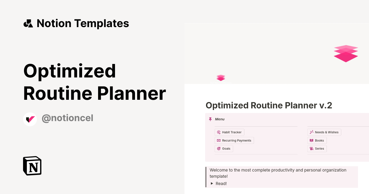 Optimized Routine Planner Template | Notion Marketplace
