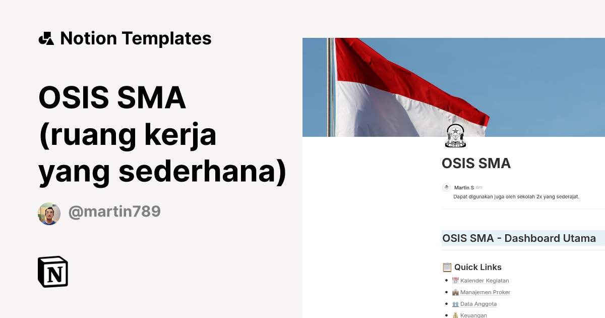 OSIS SMA (ruang kerja yang sederhana) Template by Martin.S | Notion ...
