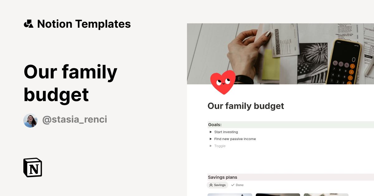 Our family budget Template by Stasia_renci | Notion Marketplace