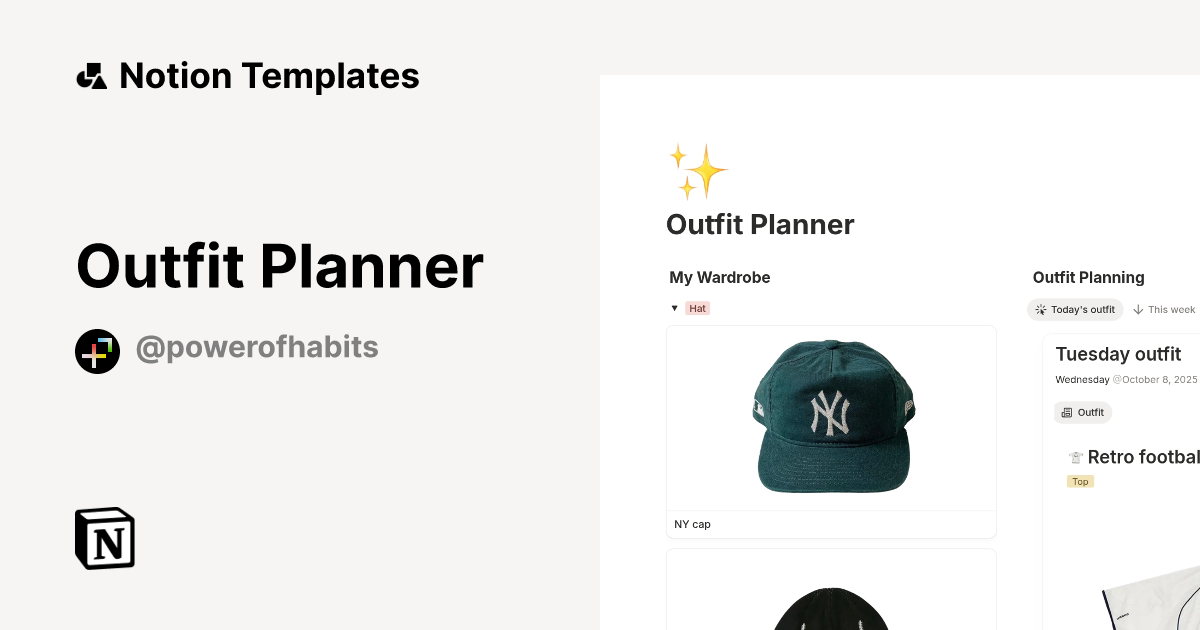 Outfit Planner Template by Power Of Habits | Notion Marketplace