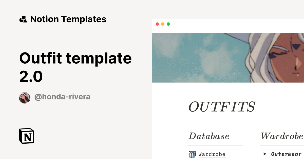 Outfit template 2.0 Template | Notion Marketplace
