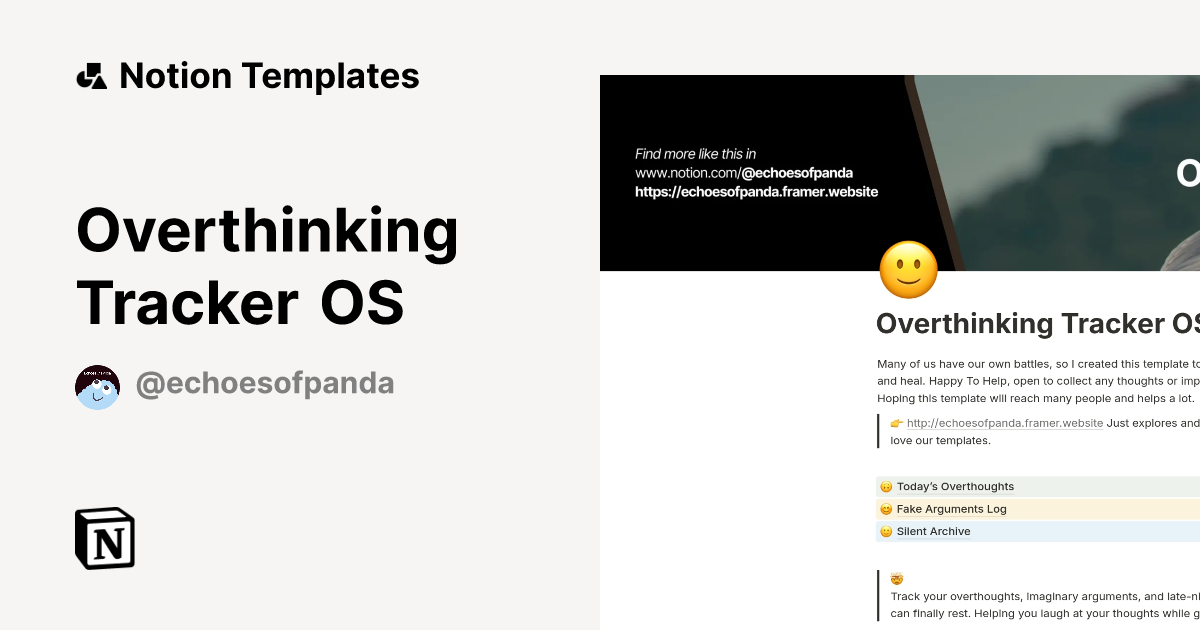 Overthinking Tracker OS Template | Notion Marketplace