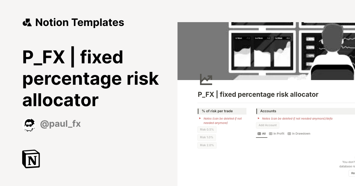 P_FX | fixed percentage risk allocator Template | Notion Marketplace