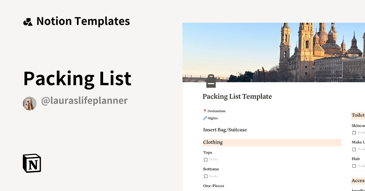 Packing List Template | Notion Marketplace