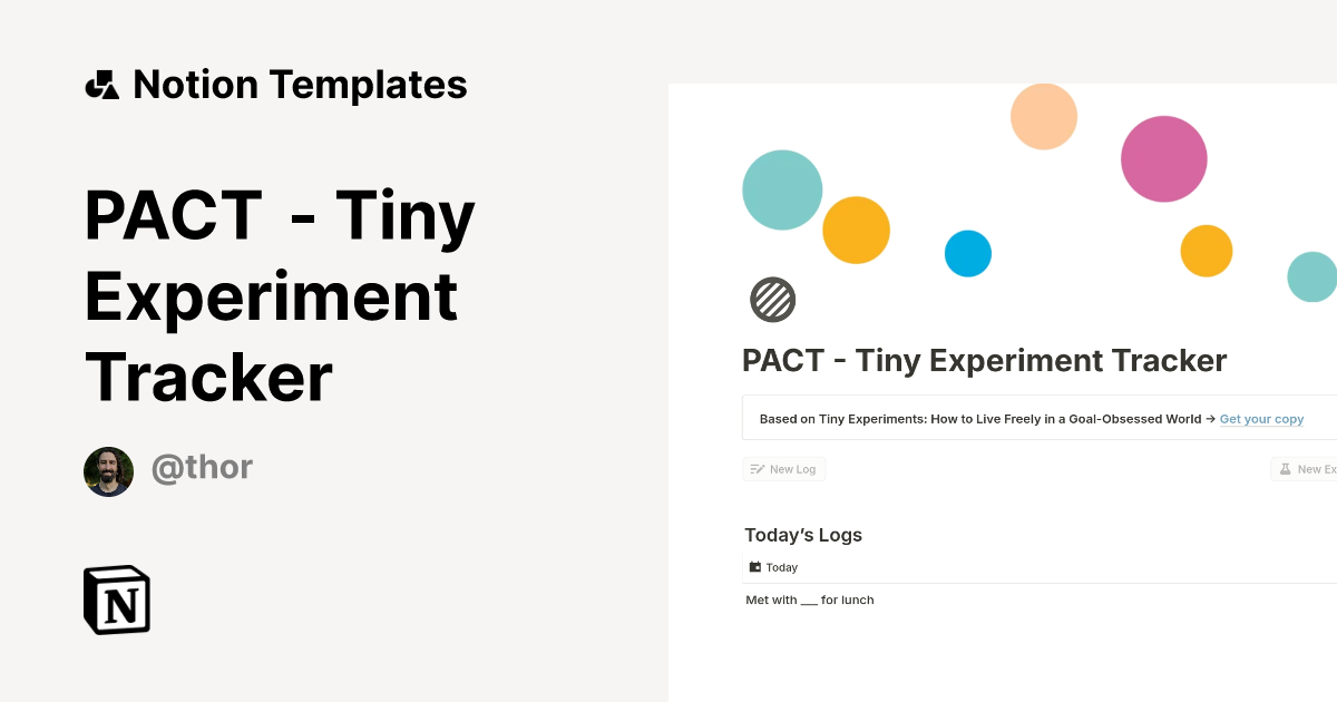 PACT - Tiny Experiment Tracker Template | Notion Marketplace