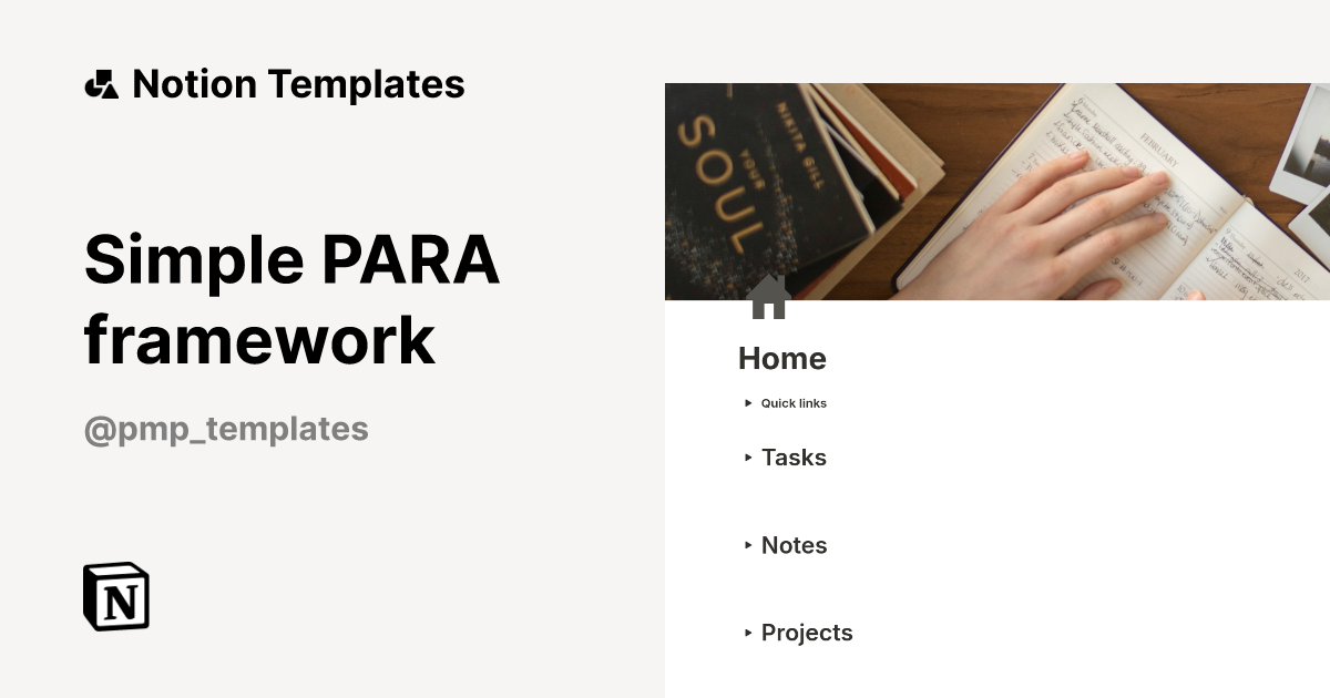 Simple PARA framework Template by PMP Templates | Notion Marketplace