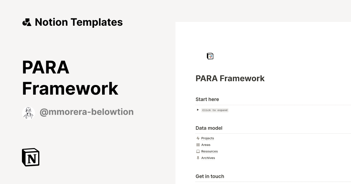 PARA Framework Template | Notion Marketplace