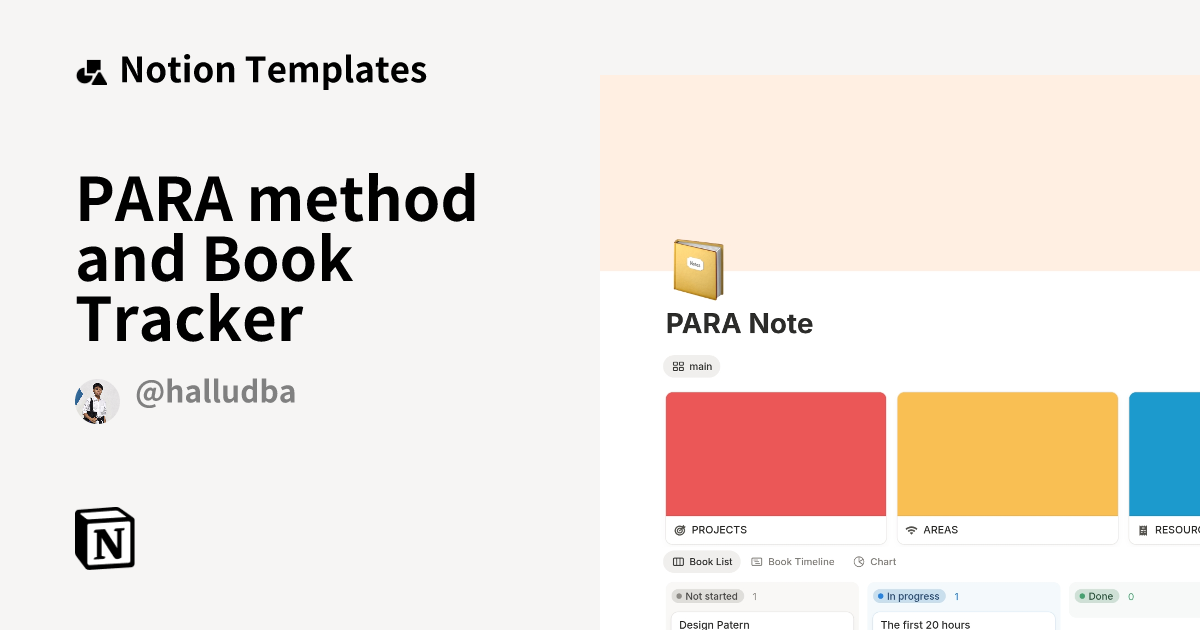 PARA method and Book Tracker Template | Notion Marketplace