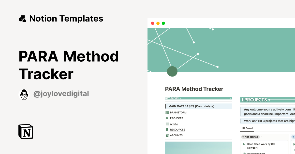PARA Method Tracker Template | Notion Marketplace
