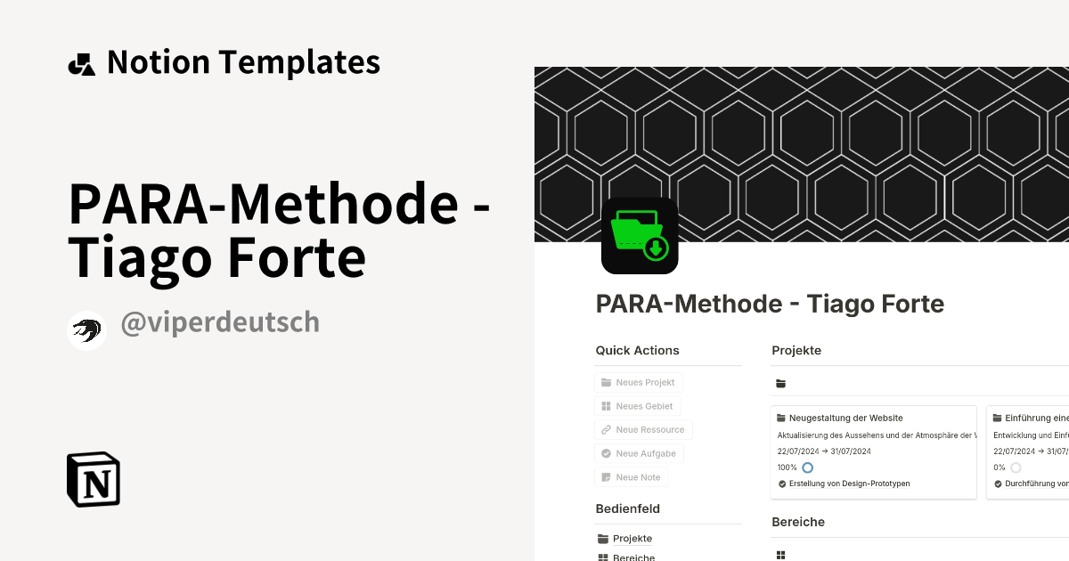 PARA-Methode - Tiago Forte Template by Viper | Notion Marketplace