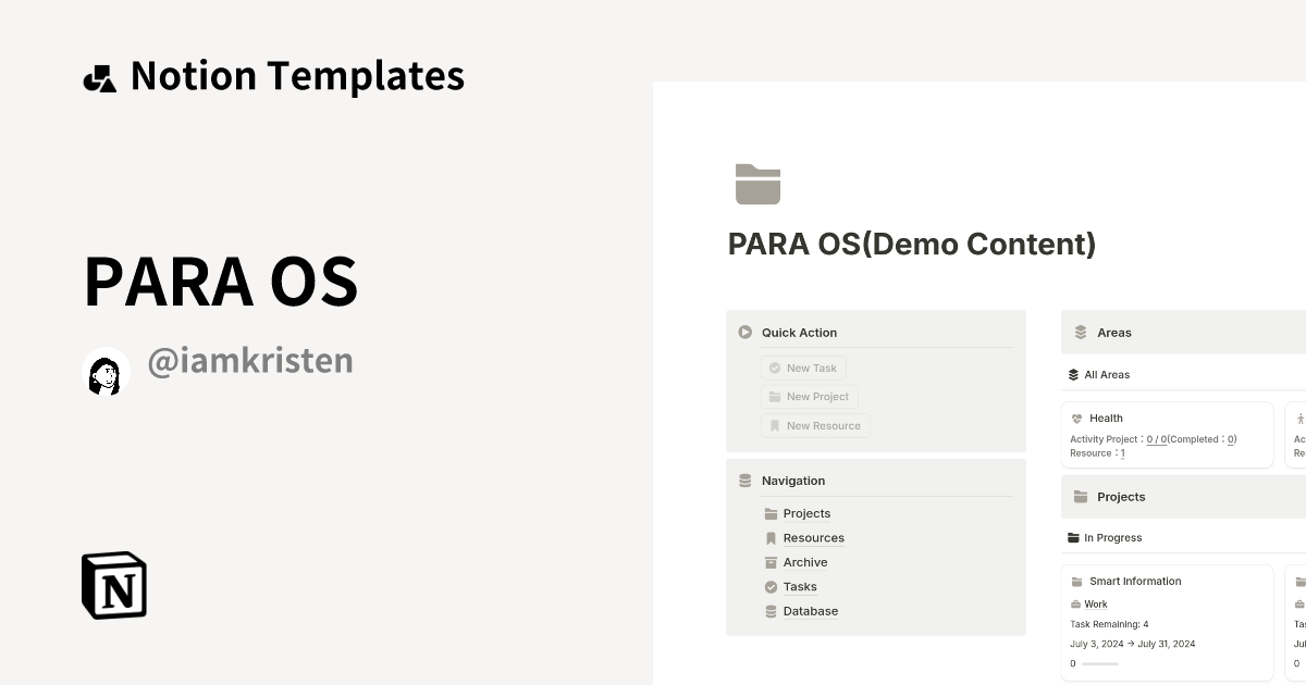 PARA OS Template | Notion Marketplace