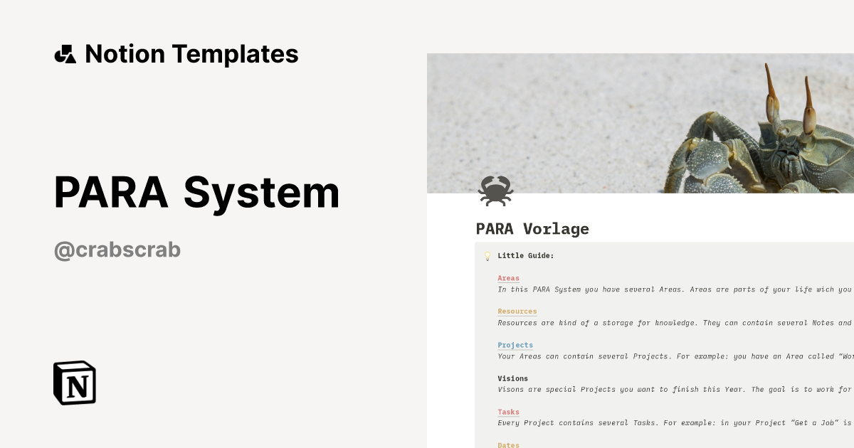 PARA System Template | Notion Marketplace
