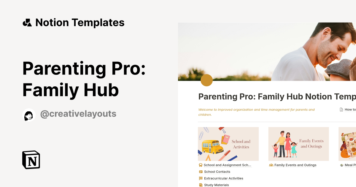 Parenting Pro: Family Hub Template | Notion Marketplace