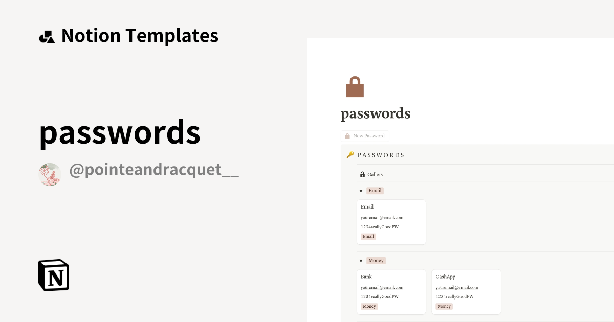 passwords Template | Notion Marketplace