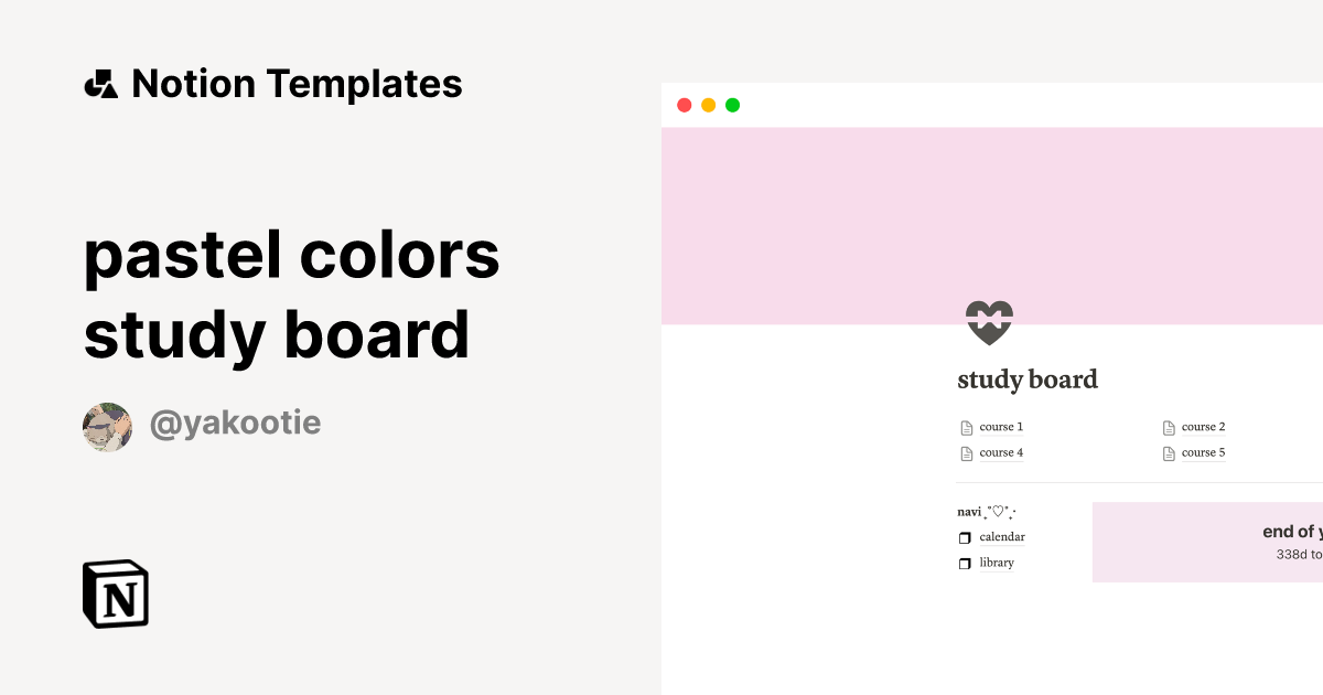 pastel colors study board Template by rer | Notion Marketplace