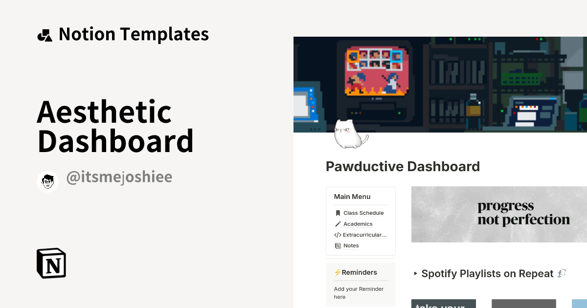 Aesthetic Dashboard Template | Notion Marketplace
