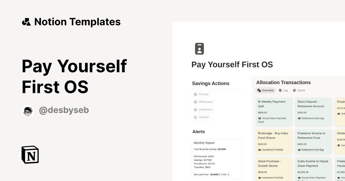 Pay Yourself First OS Template | Notion Marketplace