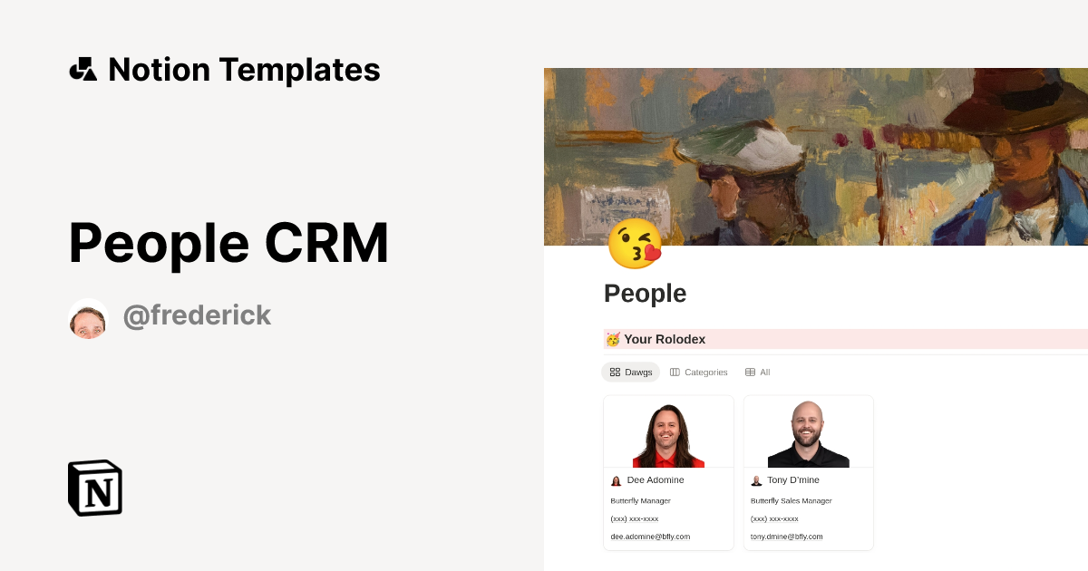 People Template by Robbie Frederick | Notion Marketplace
