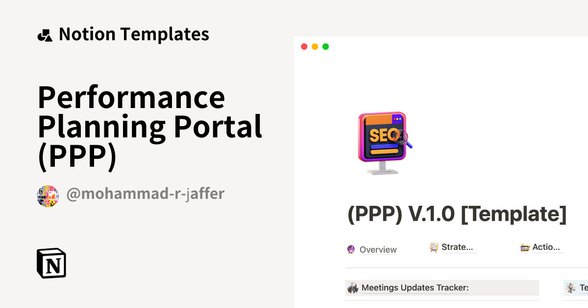 Performance Planning Portal (PPP) Template | Notion Marketplace