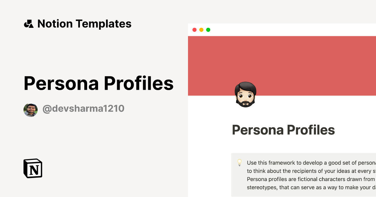 Persona Profiles Template by Dev Sharma | Notion Marketplace