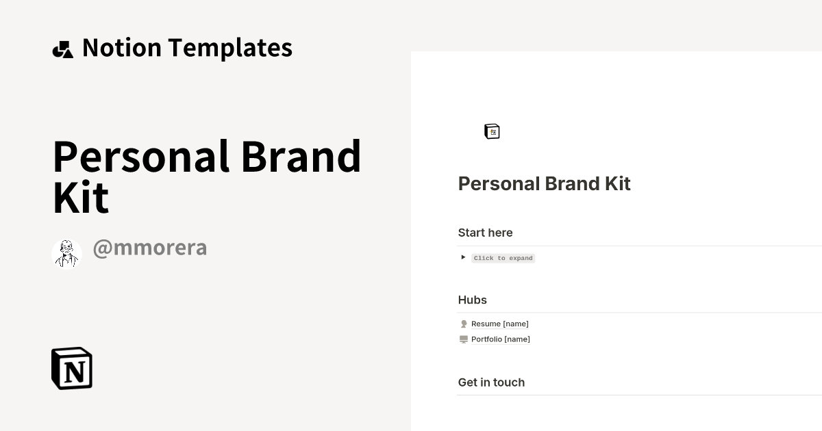 Personal Brand Kit Template | Notion Marketplace
