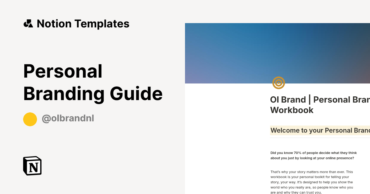 Personal Branding Guide Template | Notion Marketplace