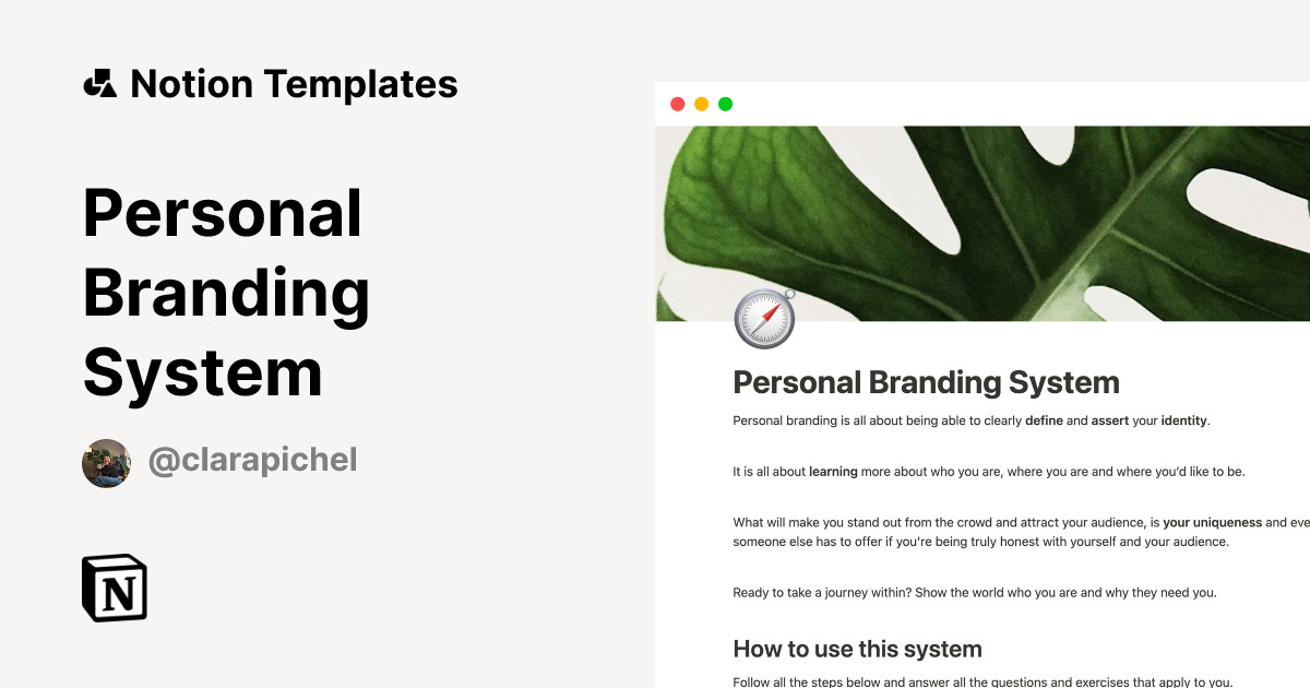 Personal Branding System Template | Notion Marketplace