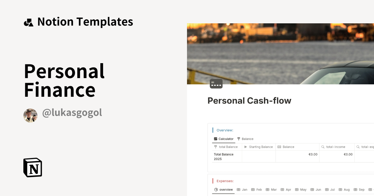 Personal Finance Template | Notion Marketplace