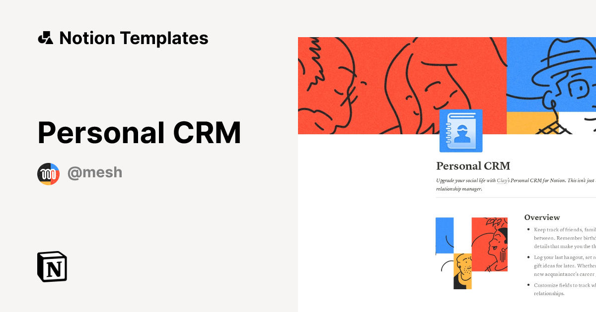 Personal CRM Template | Notion Marketplace