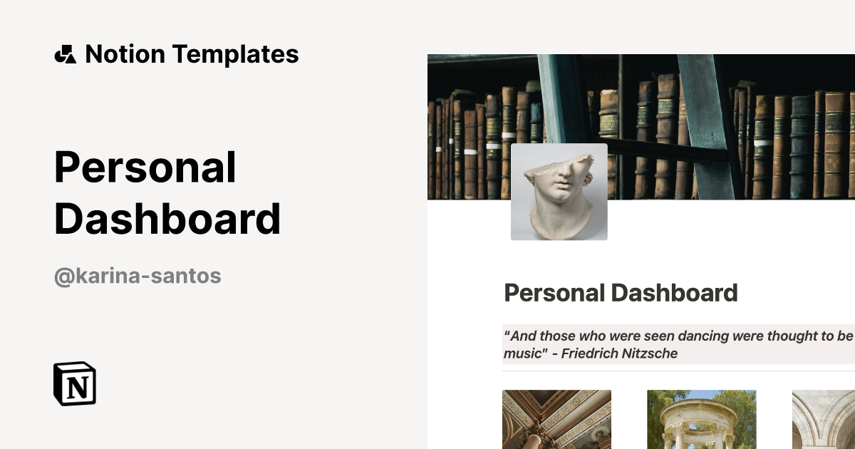 Personal Dashboard Template | Notion Marketplace