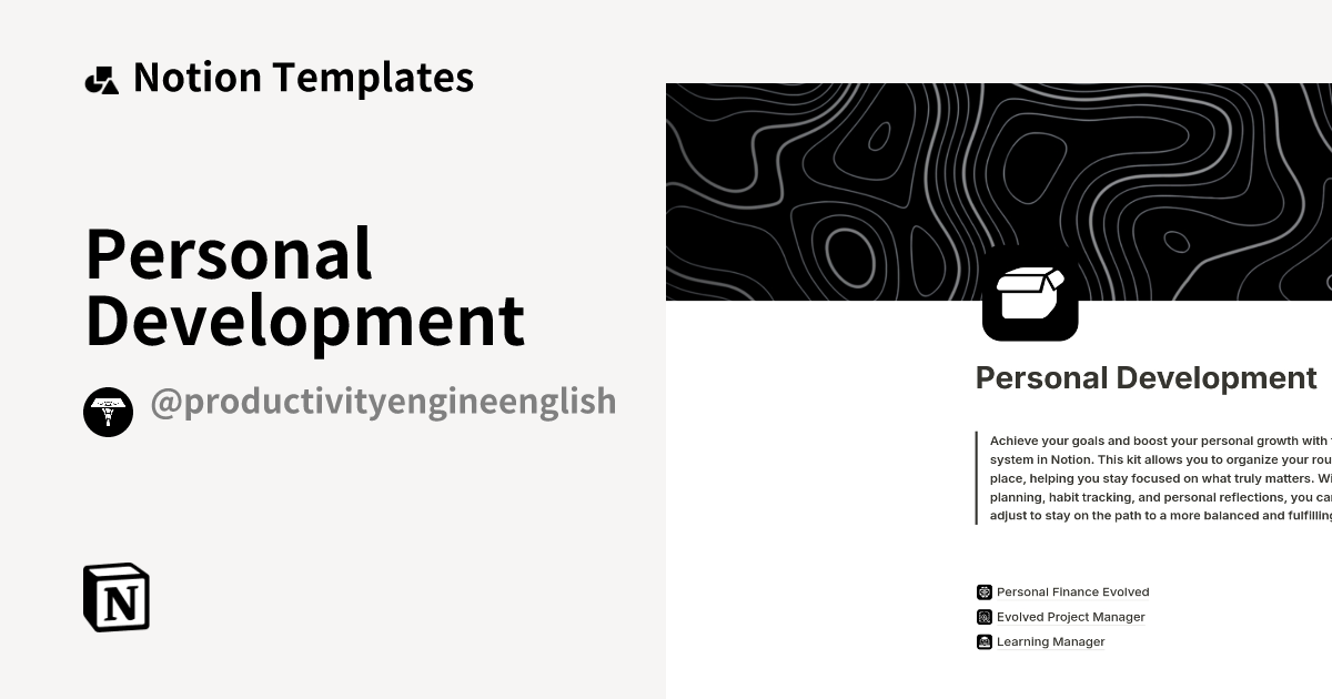 Personal Development Template by Productivity Engine | Notion Marketplace