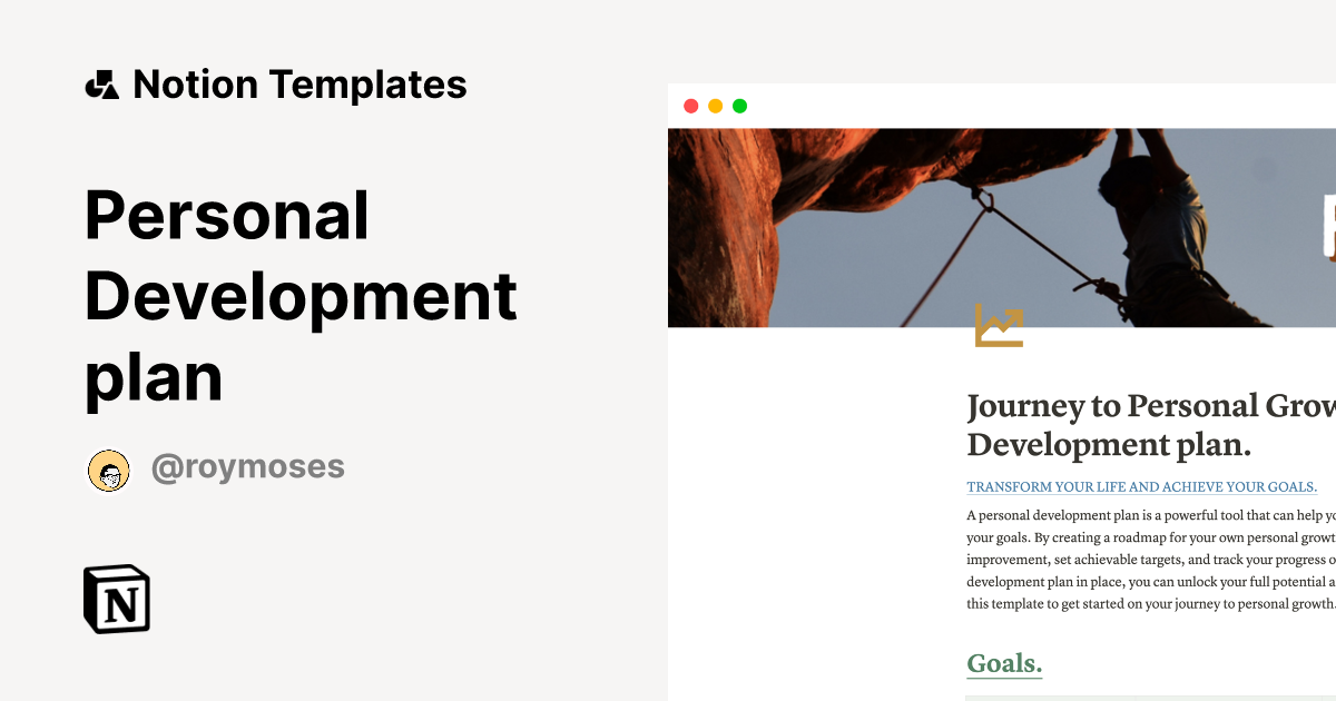 Personal Development plan Template | Notion Marketplace