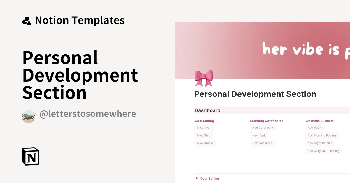 Personal Development Section Template | Notion Marketplace