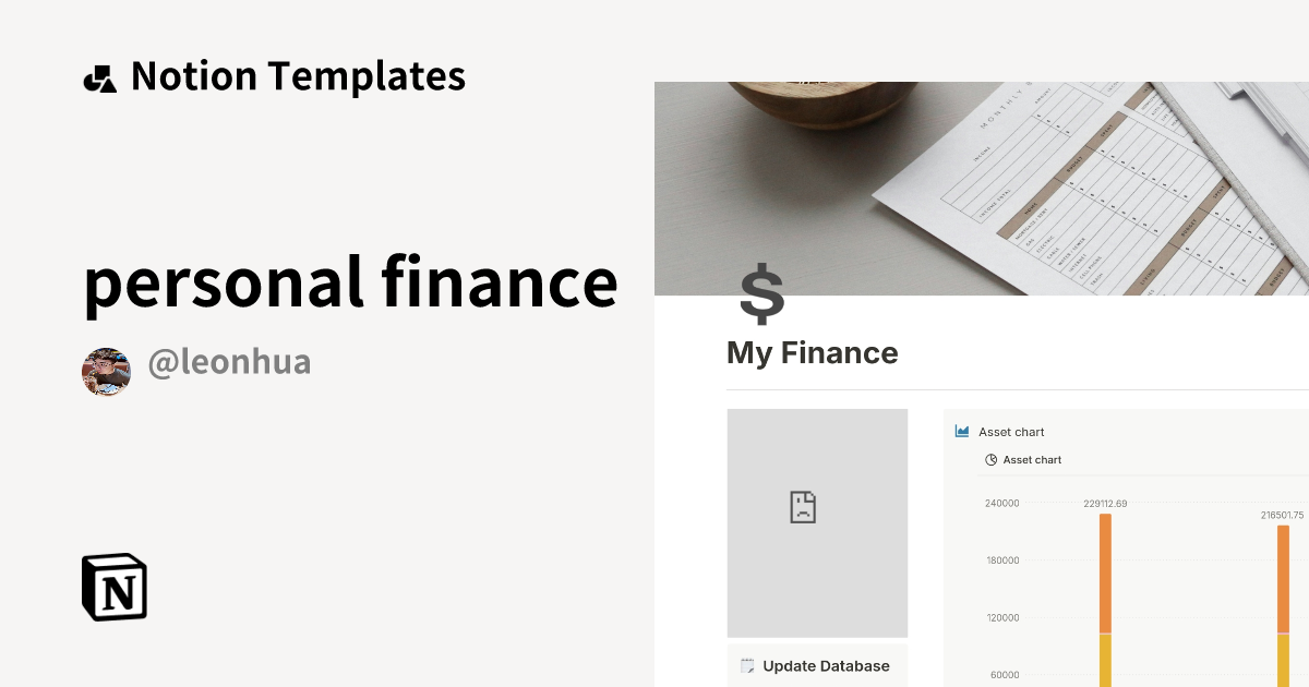 personal finance Template by Leon Hua | Notion Marketplace