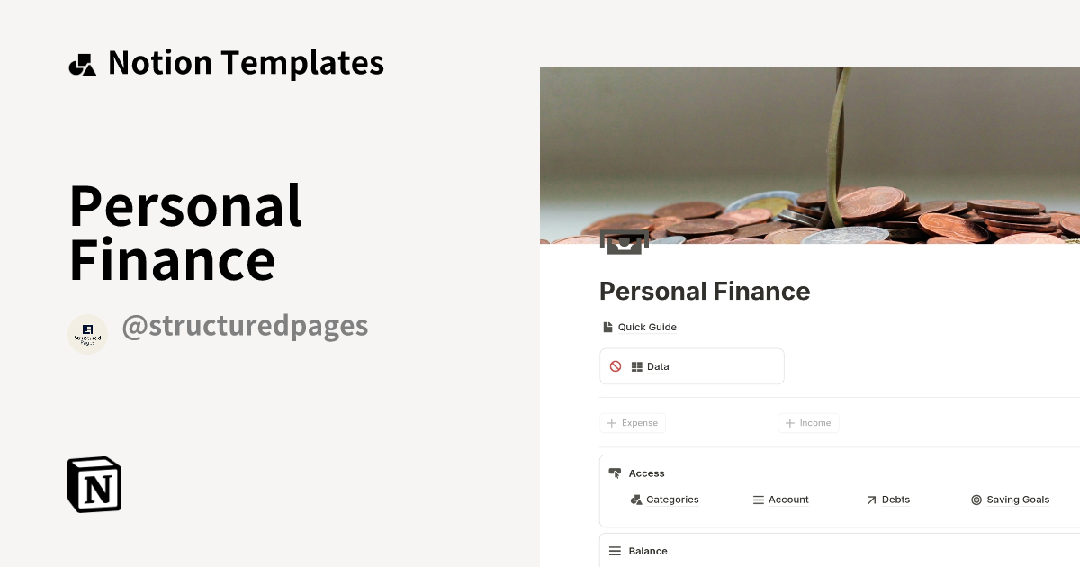 Personal Finance Template by Structured Pages | Notion Marketplace