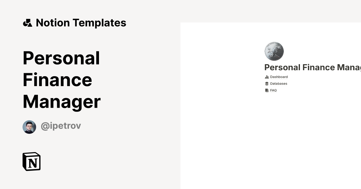 Personal Finance Manager Template | Notion Marketplace