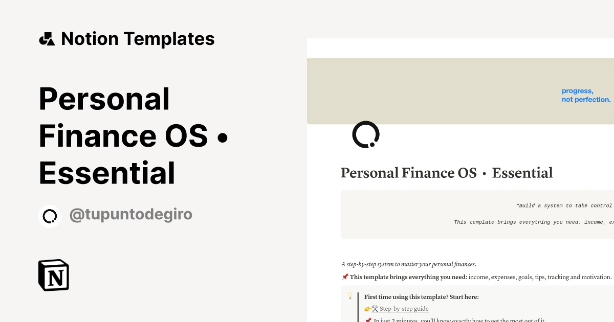 Personal Finance OS • Essential Template | Notion Marketplace