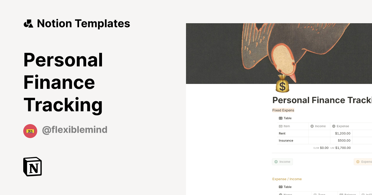 Personal Finance Tracking Template | Notion Marketplace