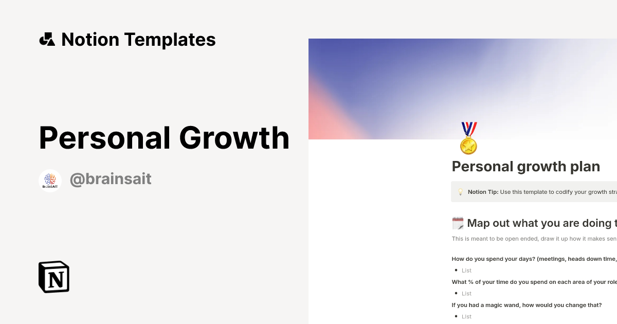 Personal Growth Template | Notion Marketplace