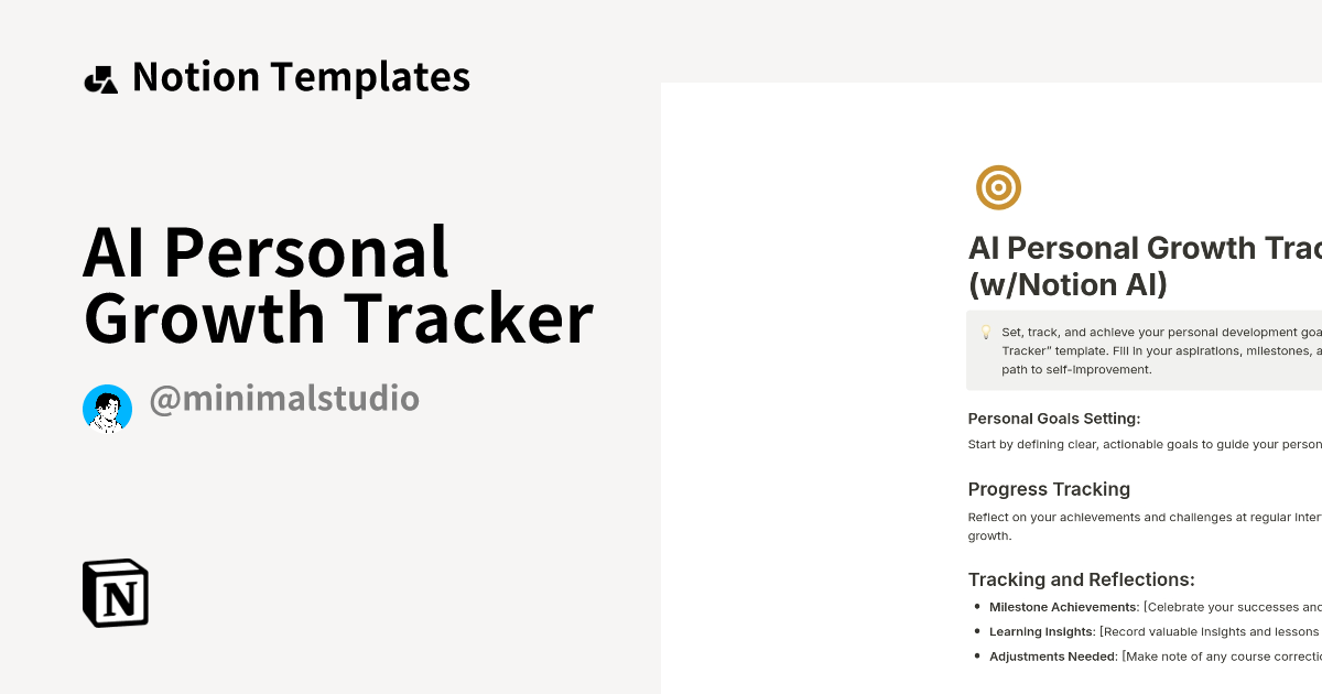 AI Personal Growth Tracker Template | Notion Marketplace