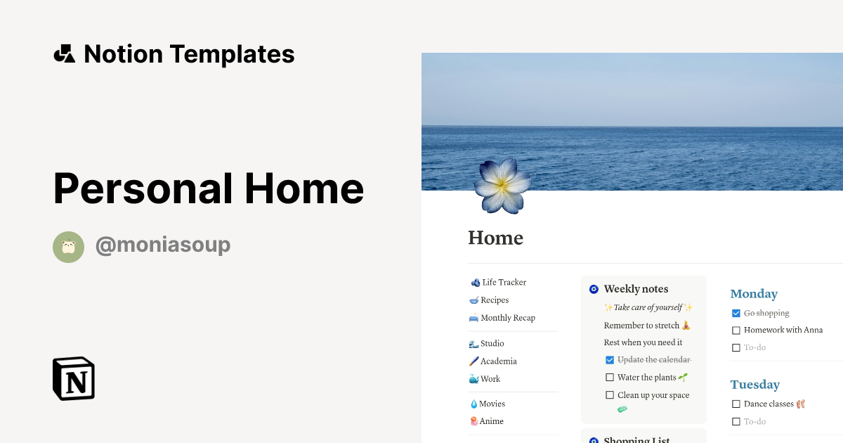 Personal Home Template | Notion Marketplace