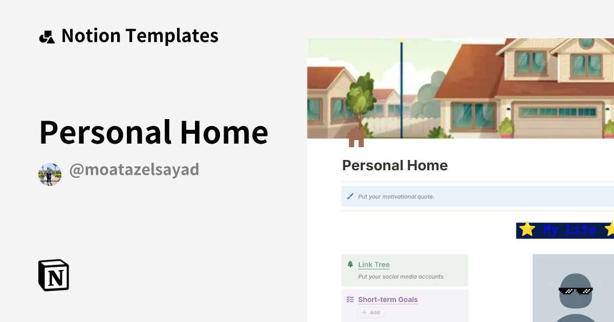 Personal Home Template | Notion Marketplace