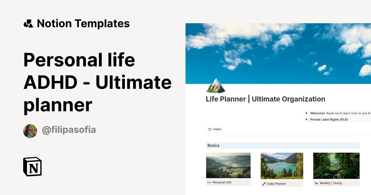 Personal life ADHD - Ultimate planner Template | Notion Marketplace