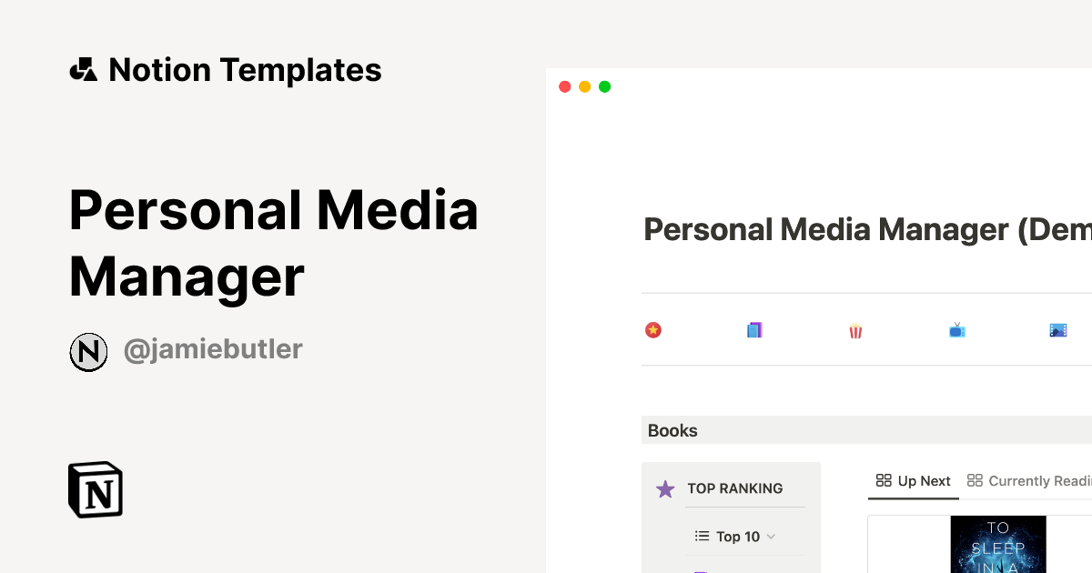 Personal Media Manager Template | Notion Marketplace