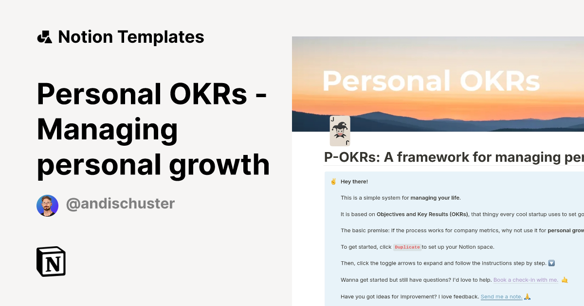 Personal OKRs - Managing personal growth Template by Andi Schuster ...