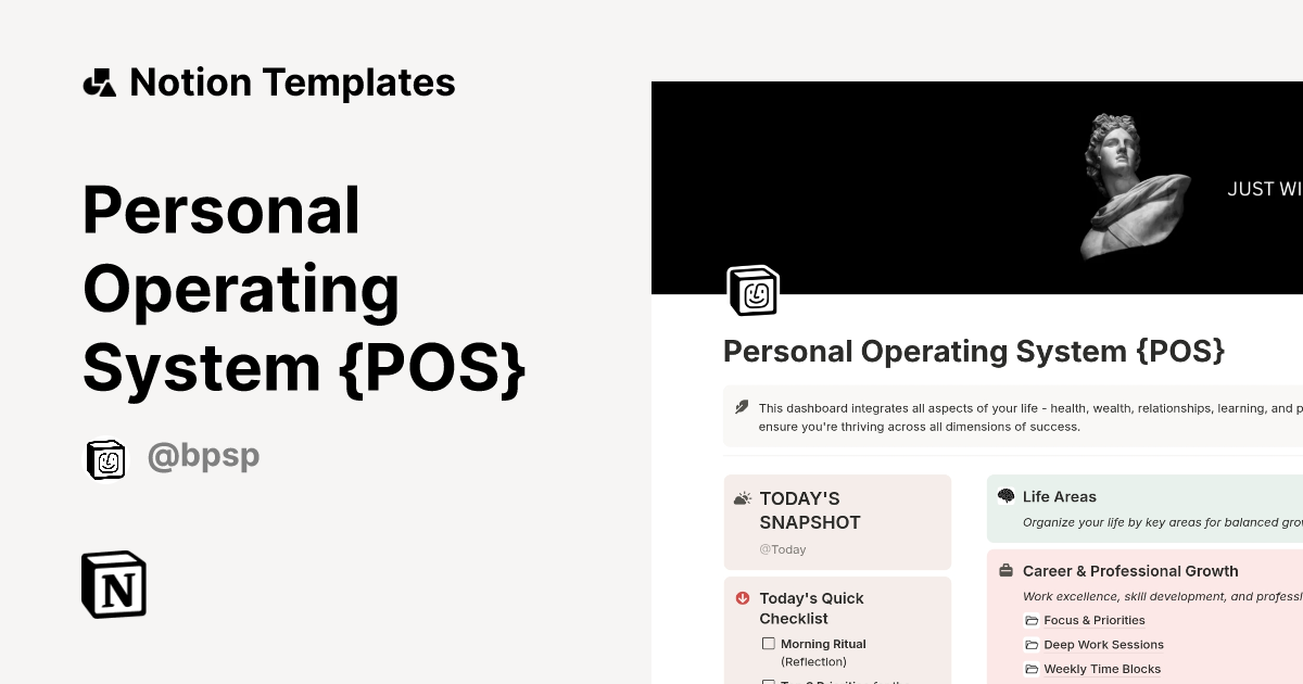 Personal Operating System {POS} Template by BluePrint Strategy Partners ...