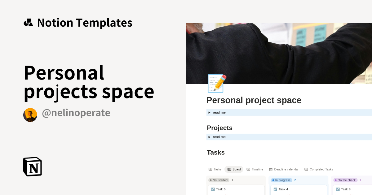 Personal projects space Template by Vladyslav | Notion Marketplace
