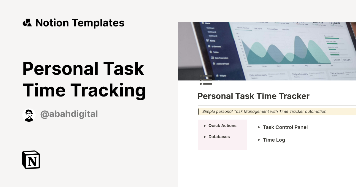 Personal Task Time Tracking Template by Abah Digital | Notion Marketplace