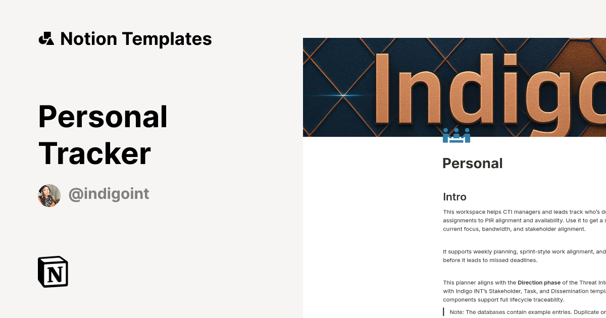 Personal Tracker Template | Notion Marketplace
