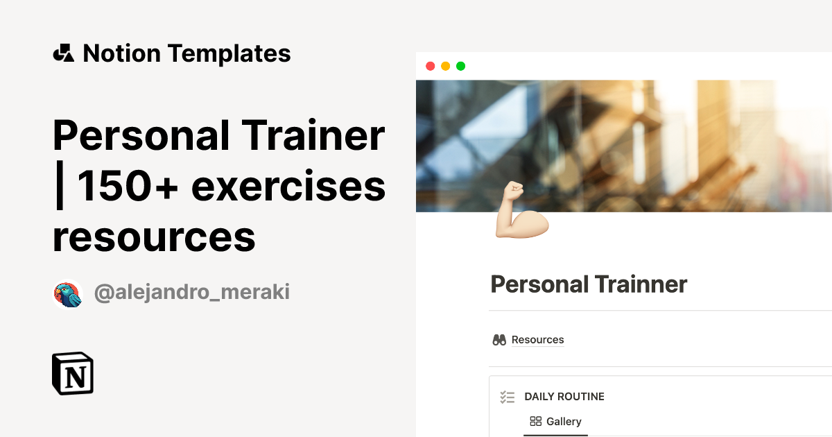 Personal Trainer | 150+ exercises resources Template by Studio Meraki 🦜 ...